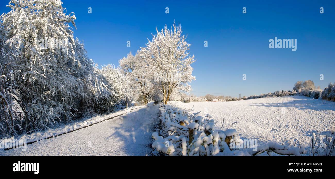 A snow covered rural landscape in the countryside Stock Photo - Alamy