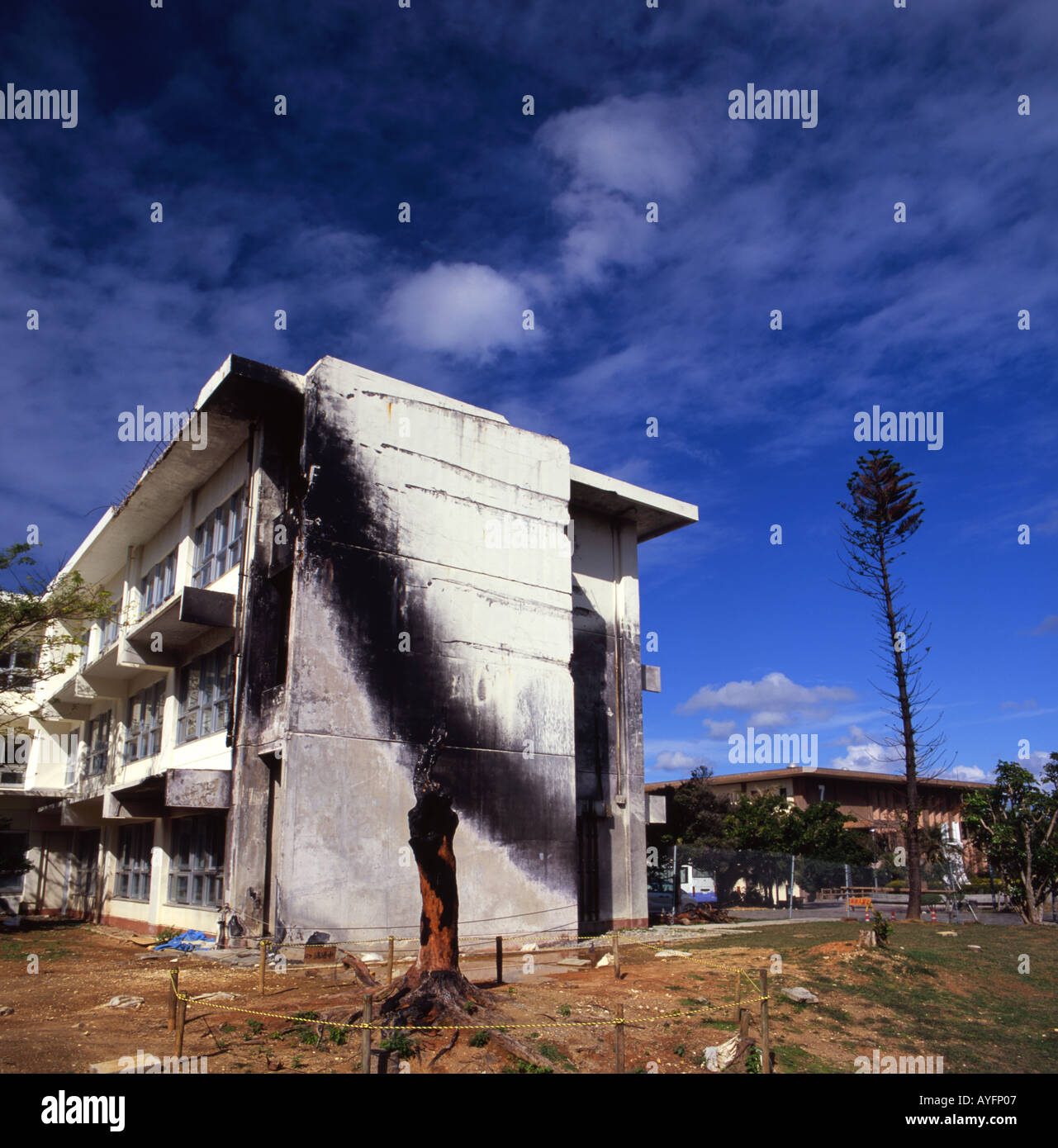 Okinawa international university after the august 13 hi-res stock ...