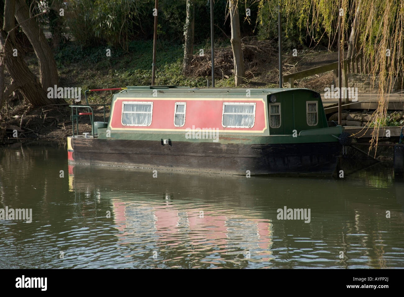 narrow boat on the river avon bidford on avon warwickshire the midlands ...