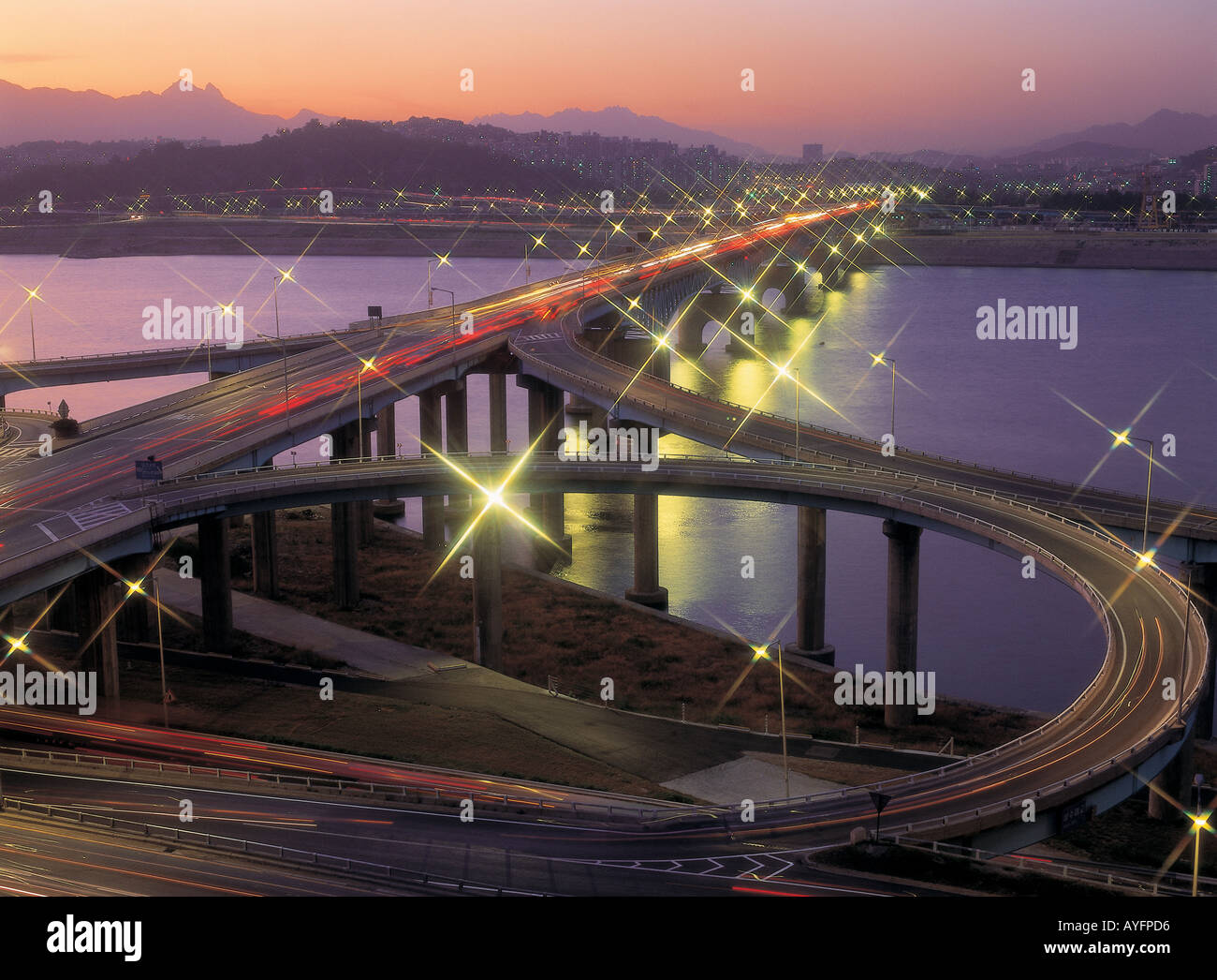 Nightview with Light Stock Photo - Alamy