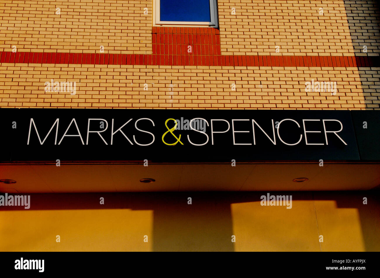 generic image of a Marks and Spencer high street store sign Stock Photo ...