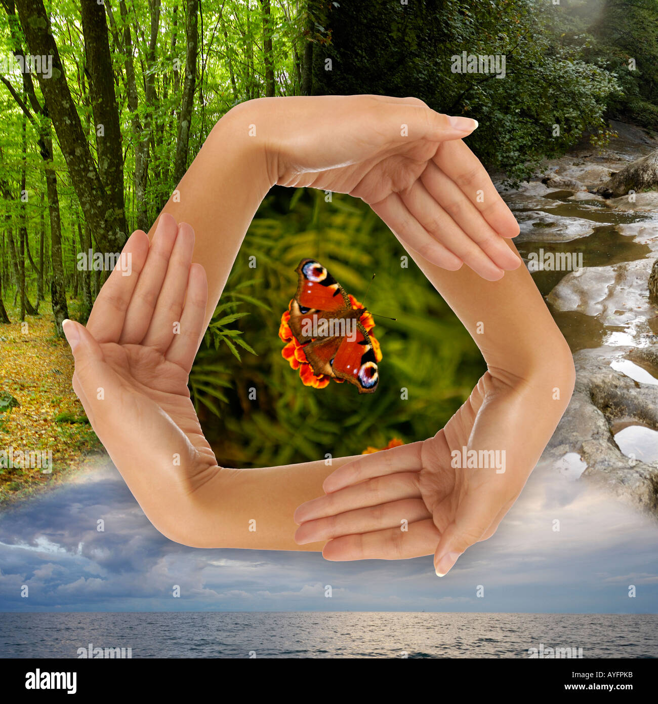 Conceptual recycling symbol Stock Photo - Alamy