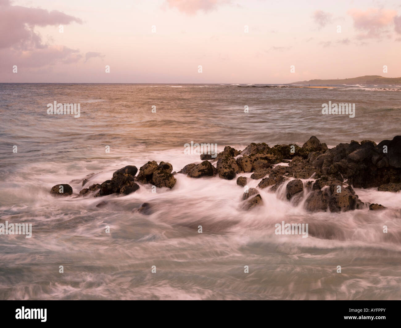 Rocks in the water, Kauai, Hawaii Stock Photo - Alamy