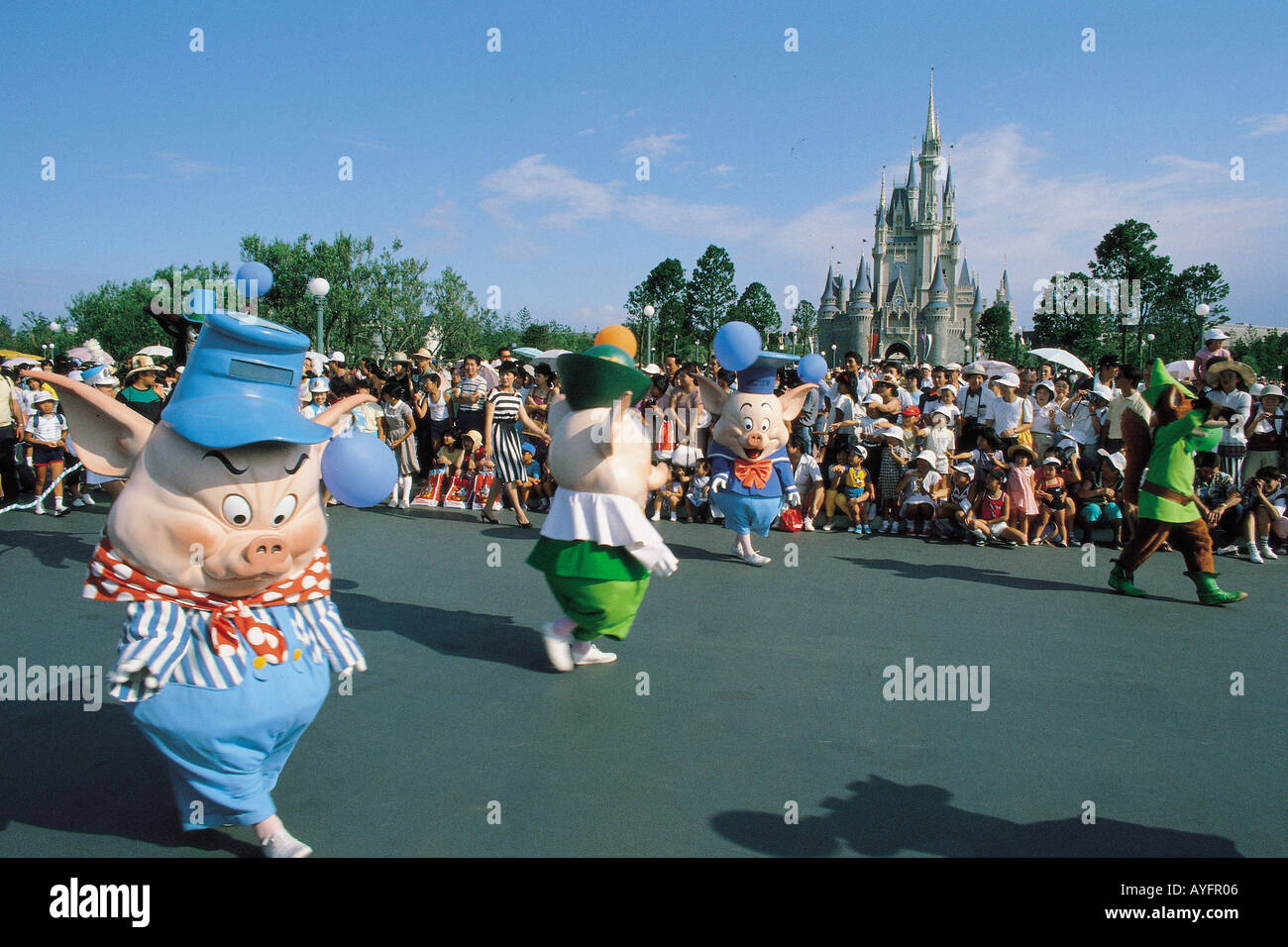 Parade in Theme Park Stock Photo - Alamy