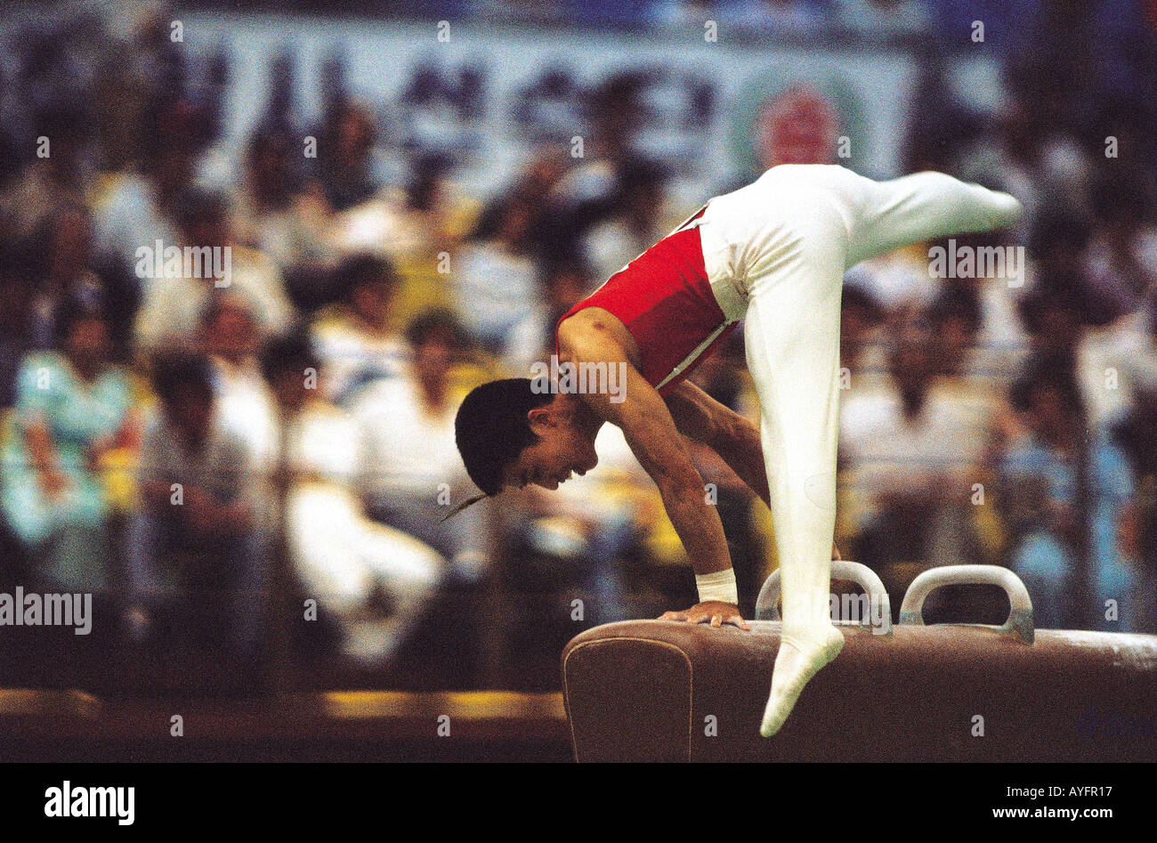 Man on Vault Stock Photo - Alamy