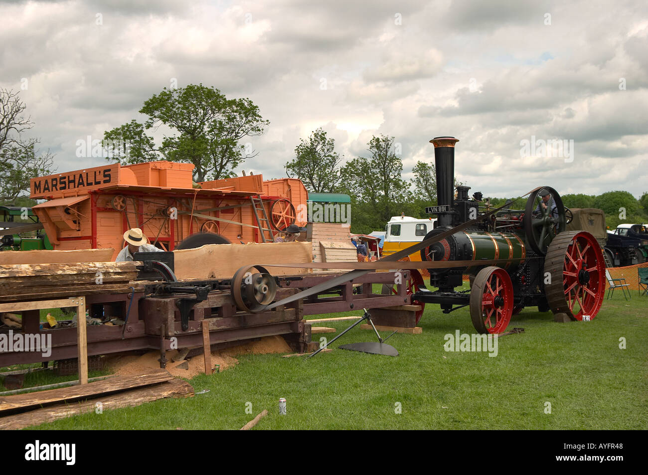 Wood Saw Traction Engine Stock Photo - Alamy