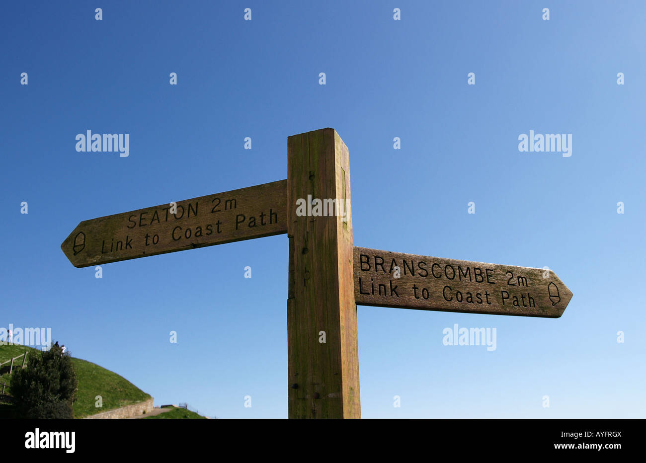 Coast Path Sign Beer Devon England Stock Photo - Alamy