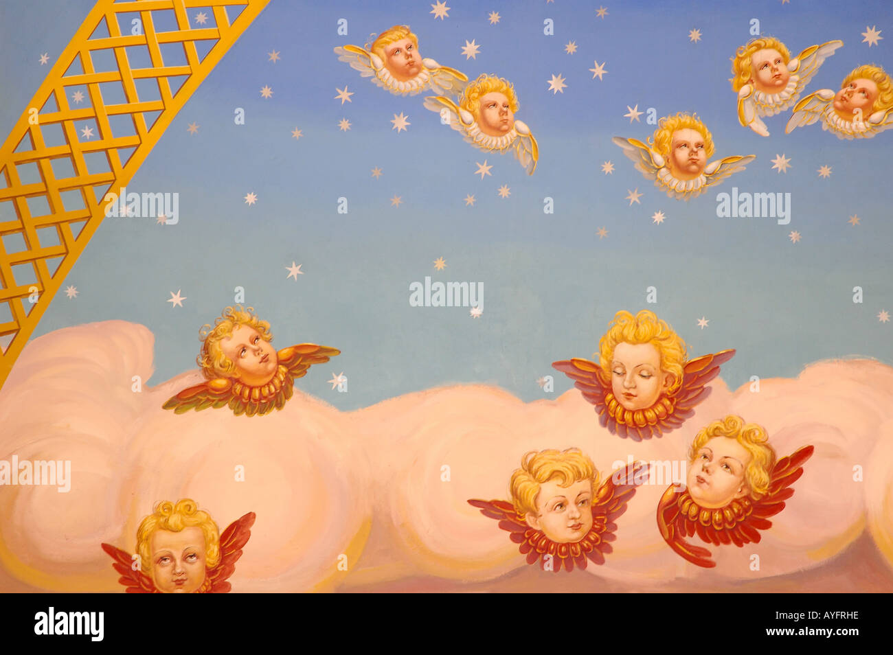 Angels painting on ceiling Stock Photo - Alamy