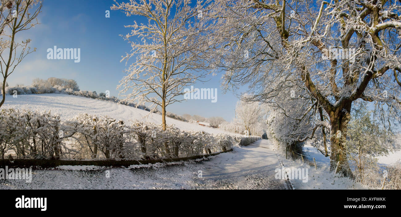 A snow covered rural landscape in the countryside Stock Photo - Alamy