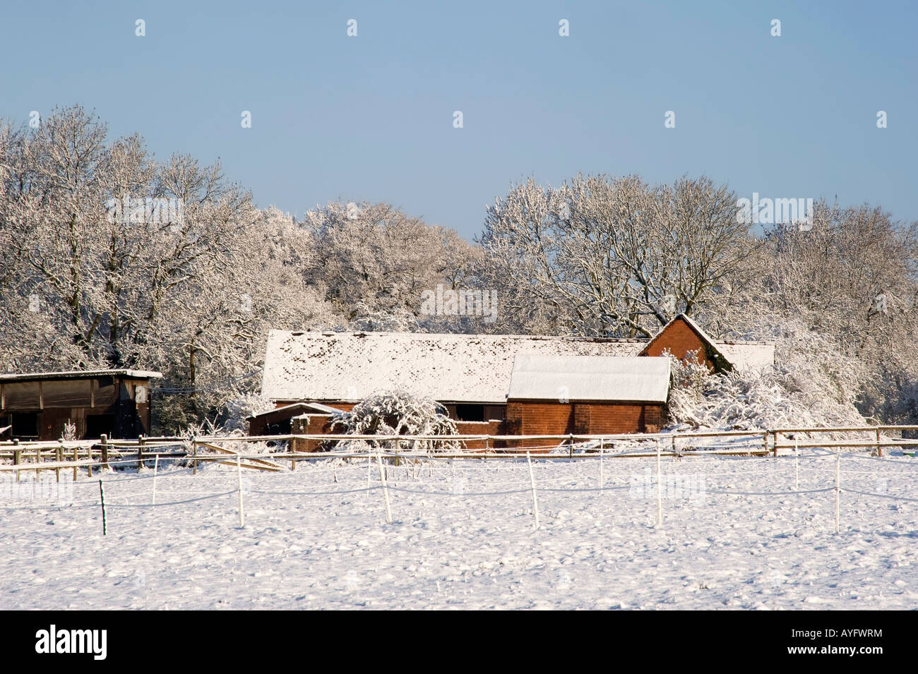 A snow covered rural landscape in the countryside Stock Photo - Alamy