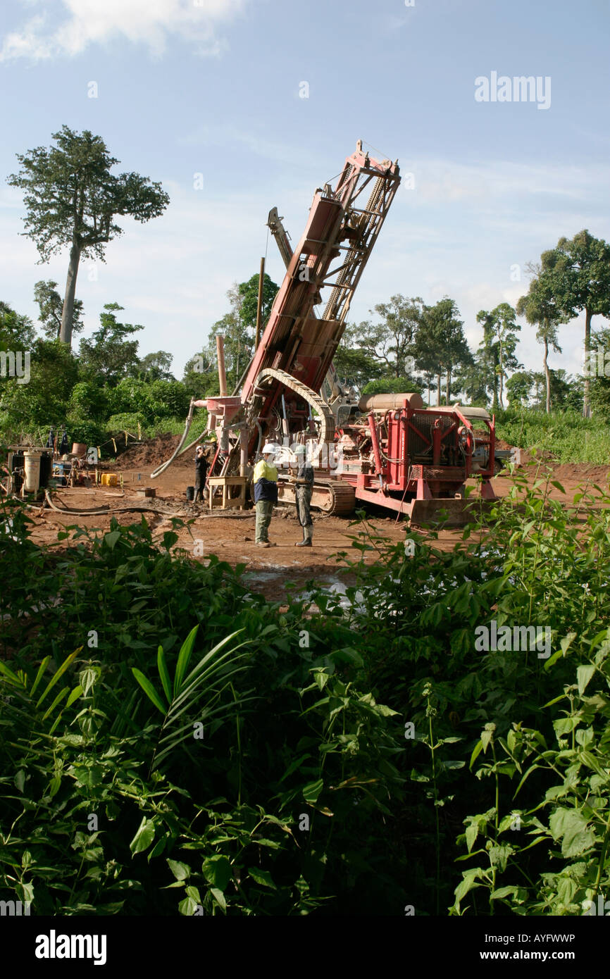 Exploration core drilling with Diamond drill rig in bush, surface gold ...
