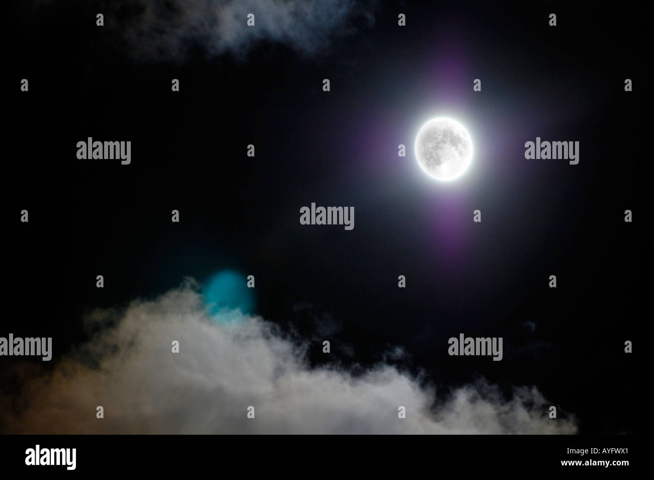 Moon in night sky Stock Photo - Alamy