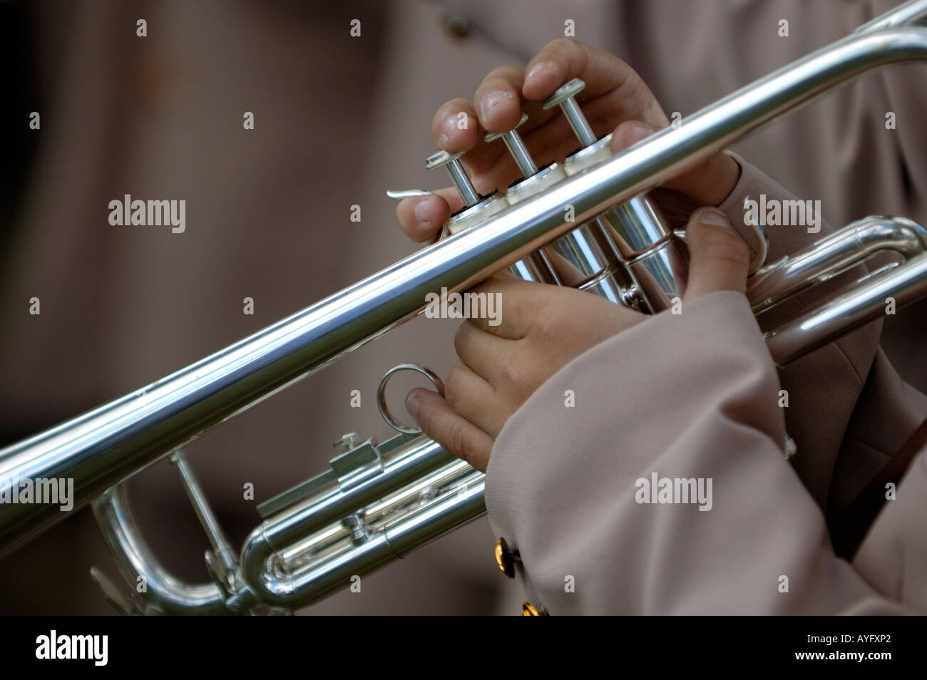 Playing the trumpeter hi-res stock photography and images - Alamy