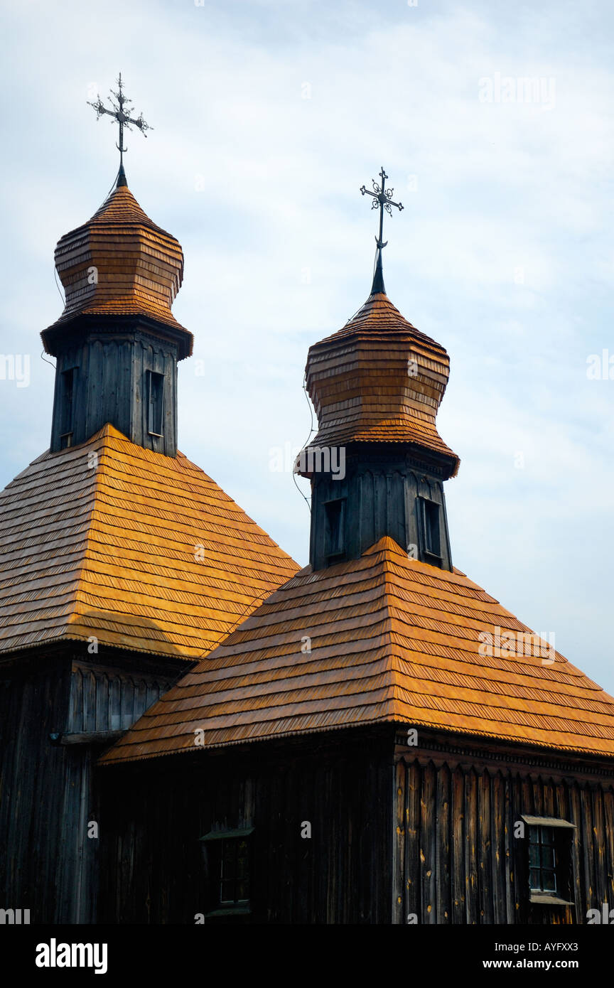 Ancient wooden church cupola Stock Photo - Alamy