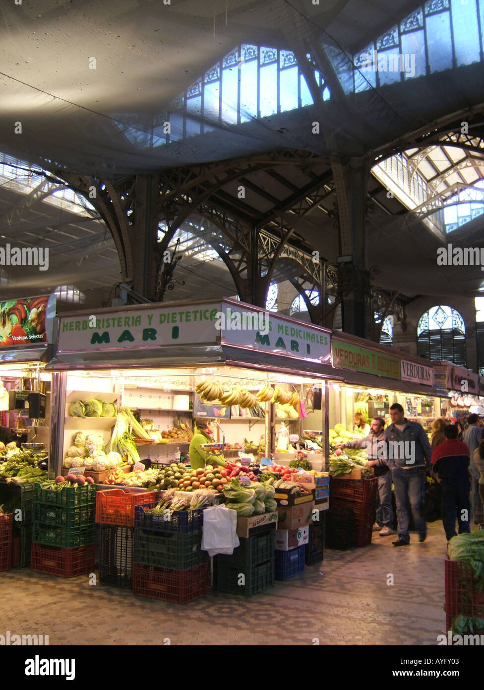 the central market in valencia, spain Stock Photo - Alamy