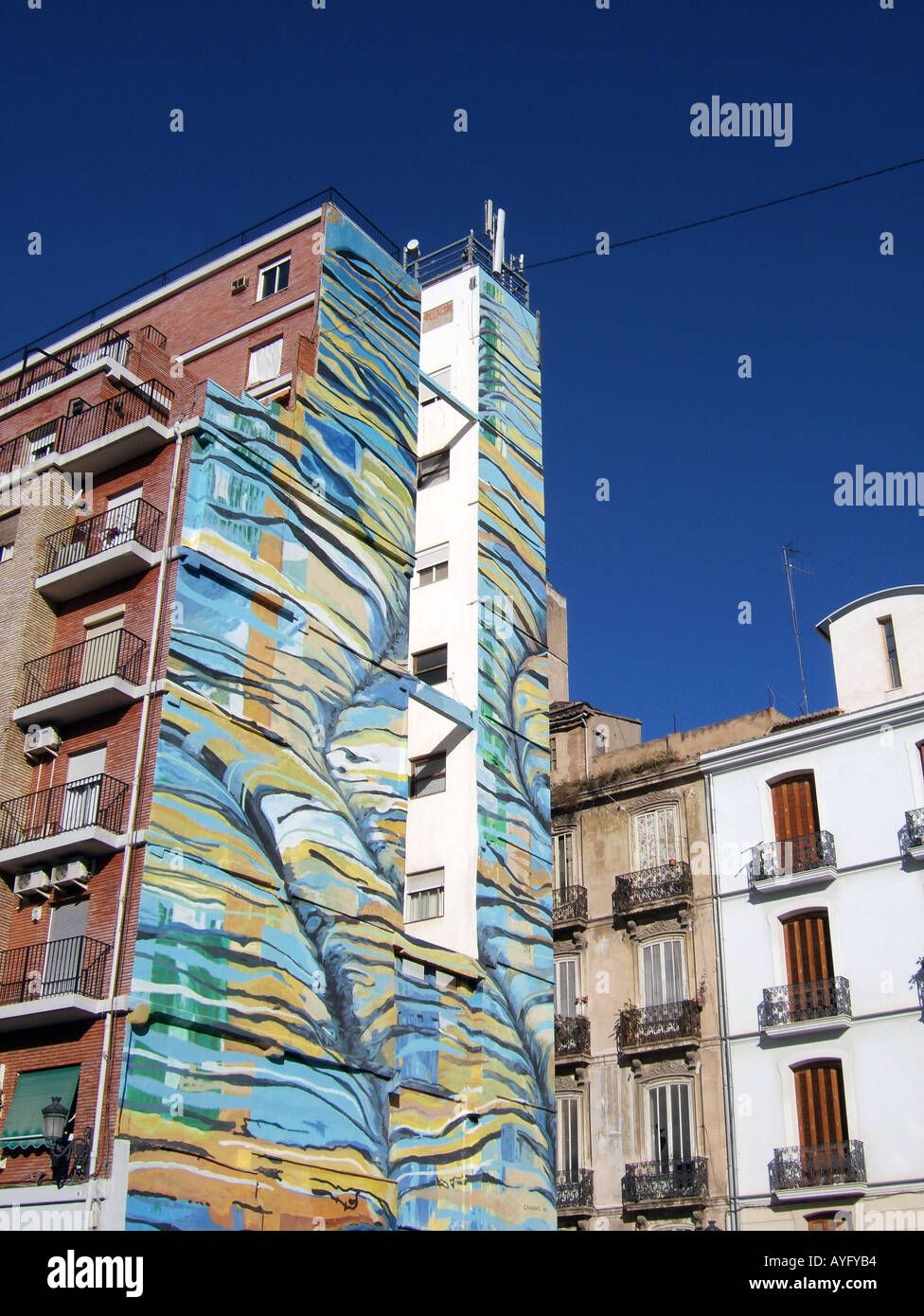 mural on a building in valencia, spain Stock Photo - Alamy