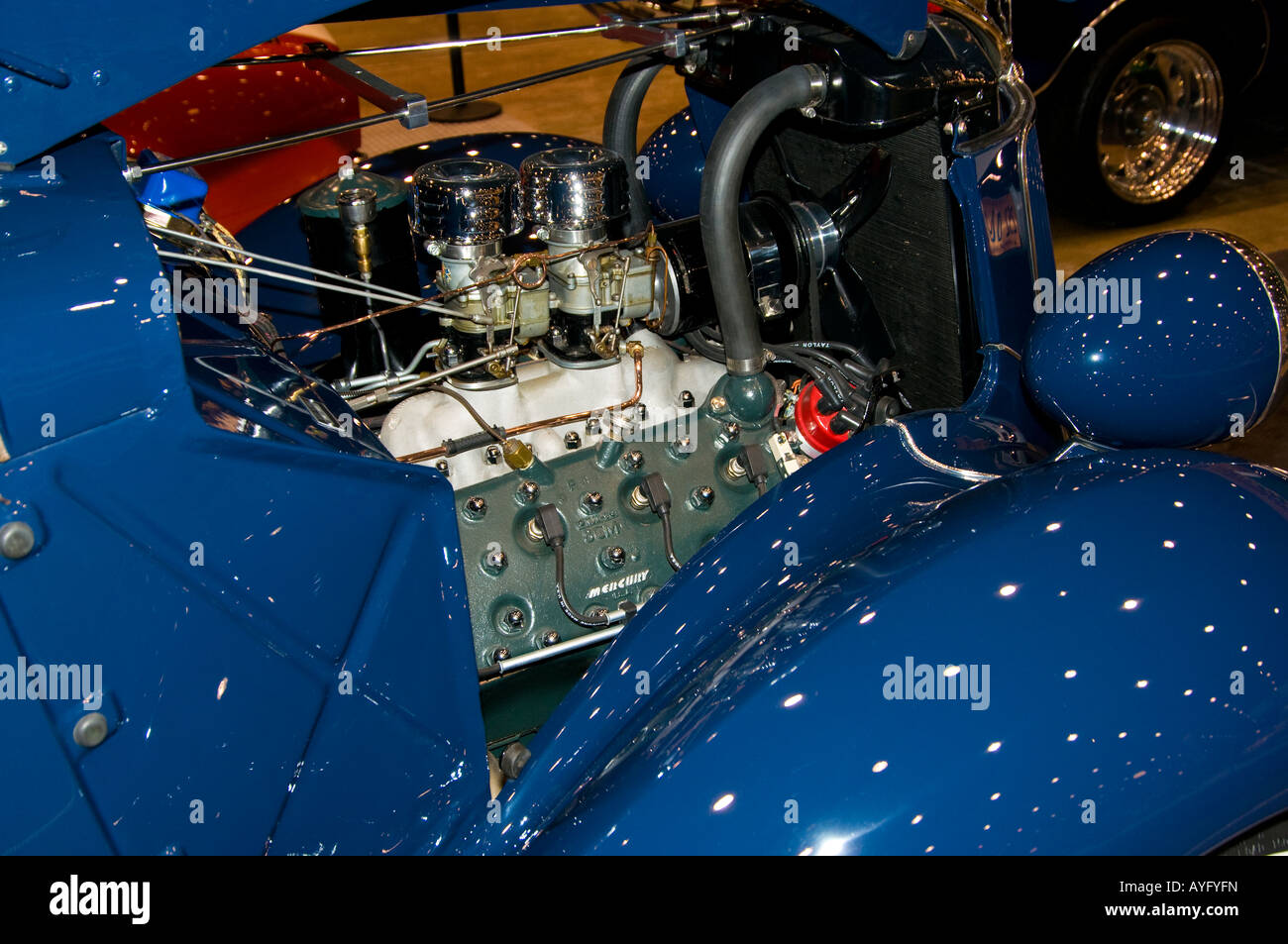1953 Mercury engine in 1936 Ford car Stock Photo - Alamy