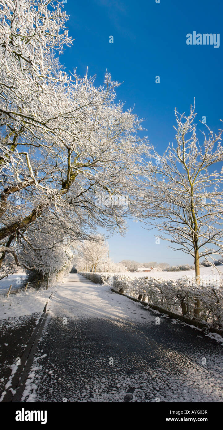 A snow covered rural landscape in the countryside Stock Photo - Alamy