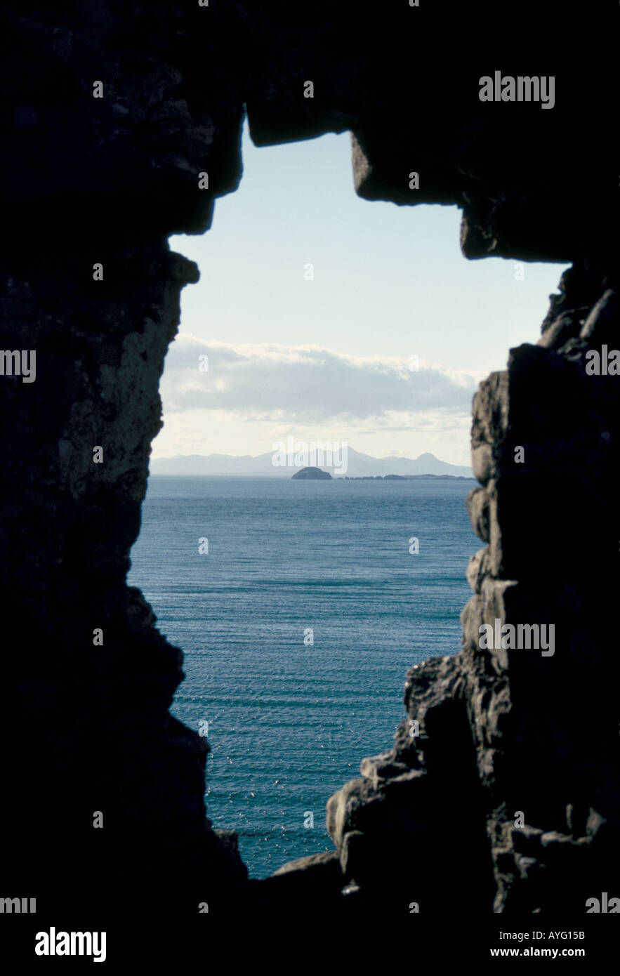 View through rock formation Isle of Skye Scotland UK Stock Photo - Alamy