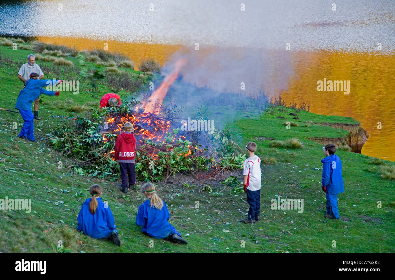 kids with bonfire Stock Photo - Alamy