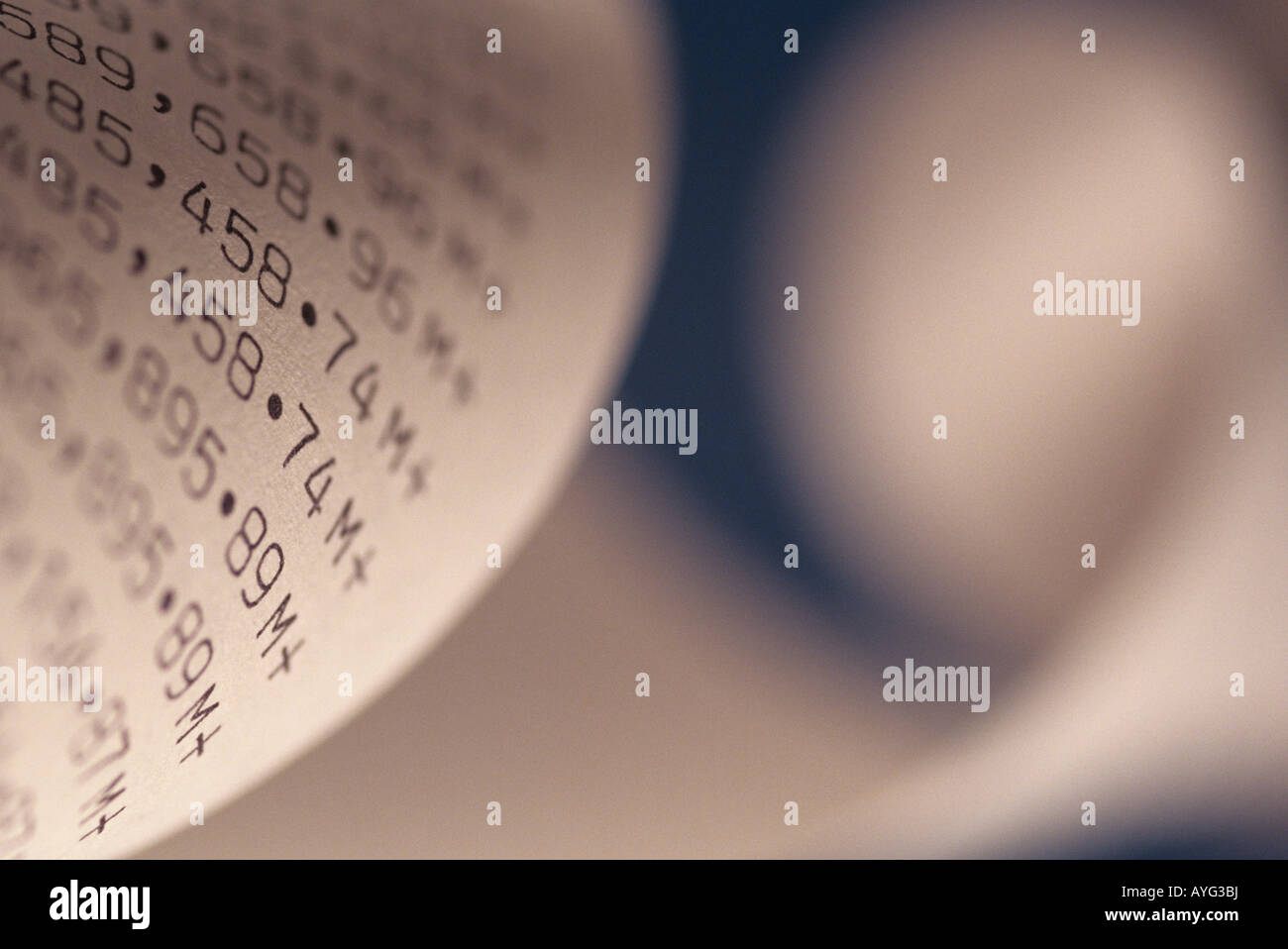 Adding machine tape with numbers Stock Photo - Alamy