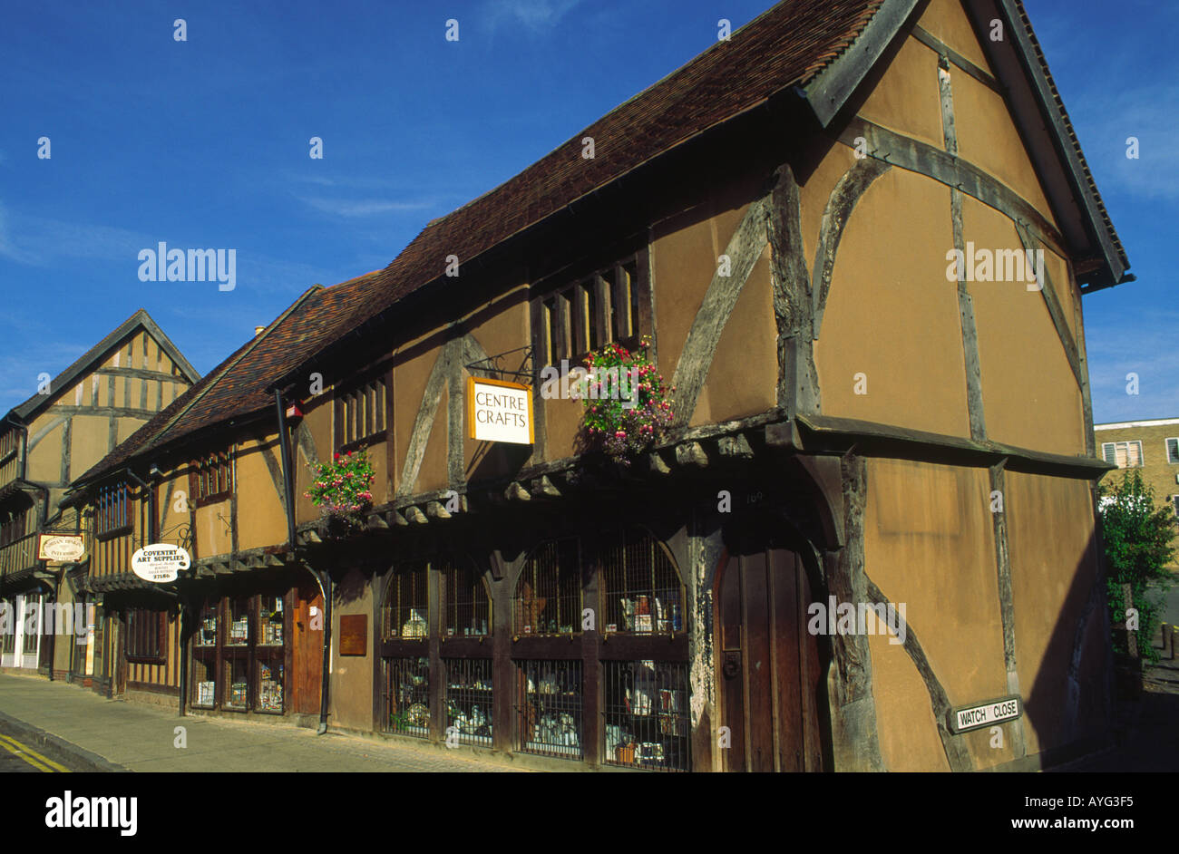Medieval half timbered buildings Spon Street Coventry West Midlands ...