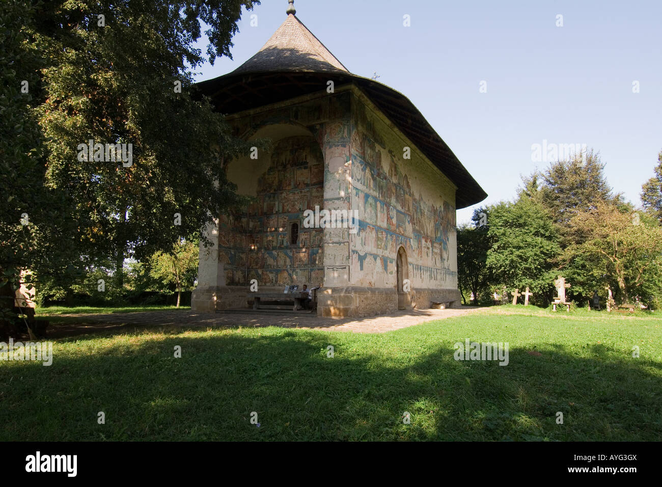Arbore Painted Church Stock Photo - Alamy