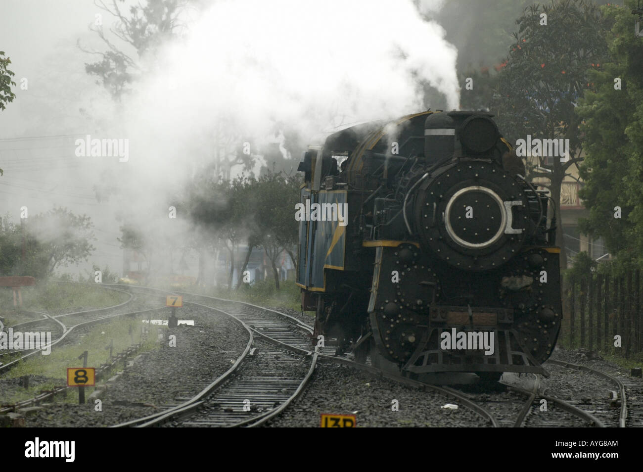 Steam locomotive "Nilgiri Queen" of Nilgiri Mountain Railway at Coonoor ...