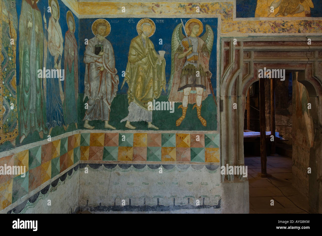 Arbore Painted Church Interior Wall Paintings Stock Photo - Alamy