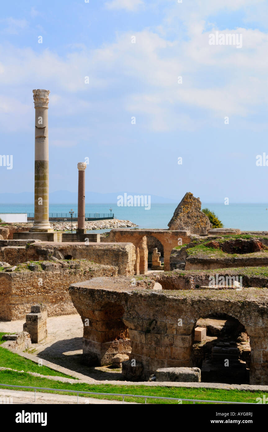 The Antonine Baths at Carthage, near Tunis, Tunisia, North Africa Stock ...