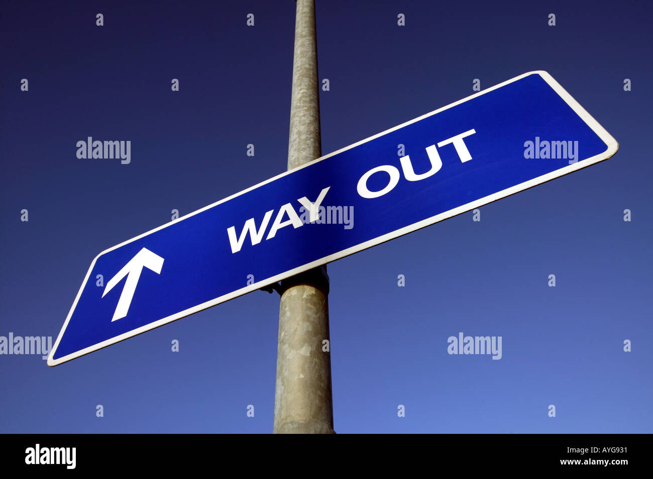 Way out sign Stock Photo - Alamy