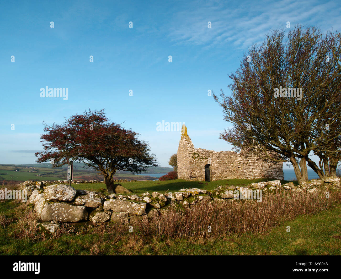 Capel Lligwy 12c Chapel Moelfre Anglesey North West Wales Stock Photo ...