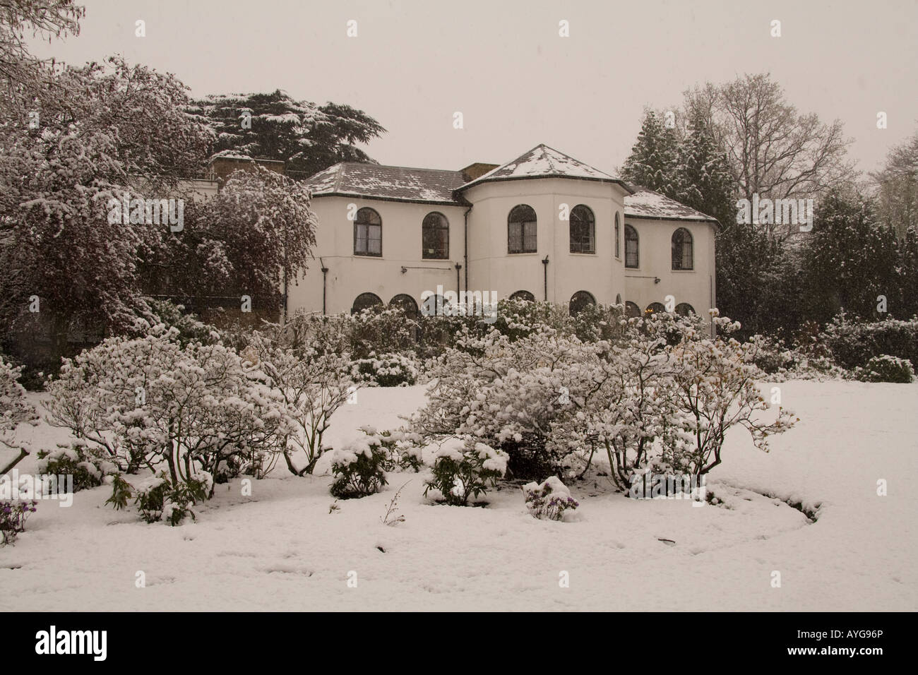 Norbury Hall snow effect Stock Photo - Alamy