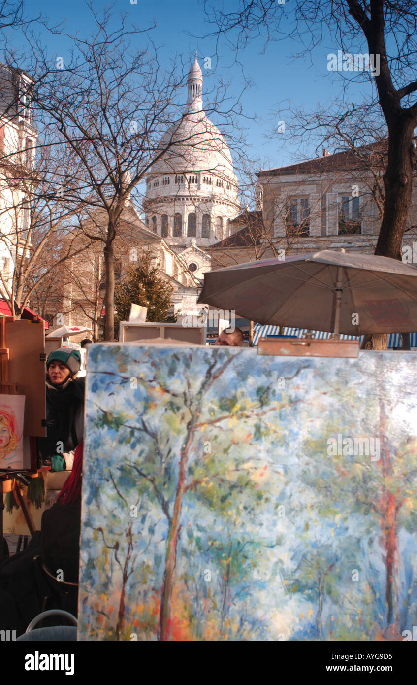Montmartre paris parisian artist hi-res stock photography and images ...