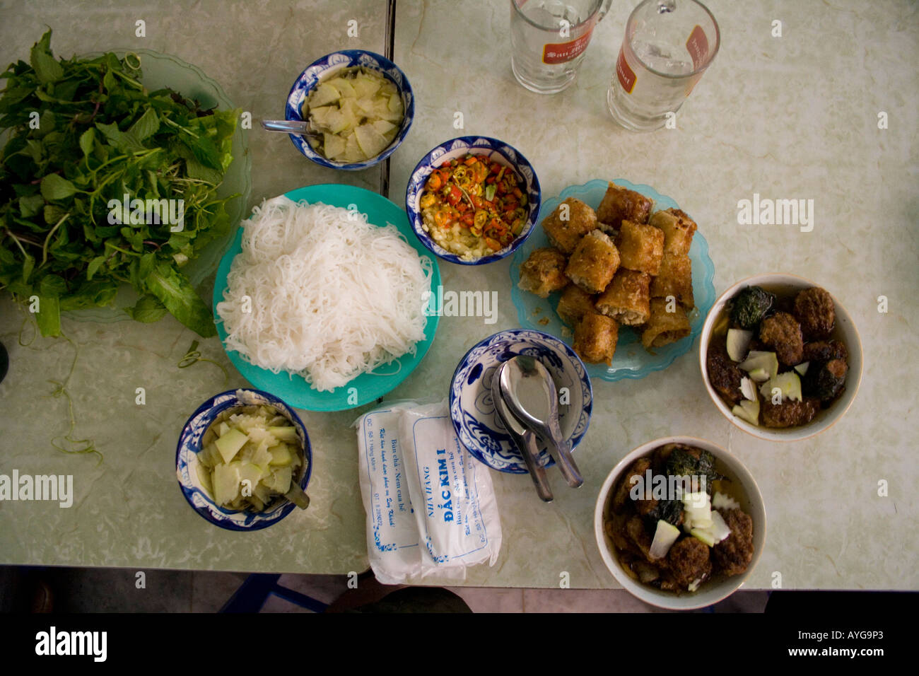 Vietnamese Food Meal Setting Hanoi Vietnam Stock Photo - Alamy