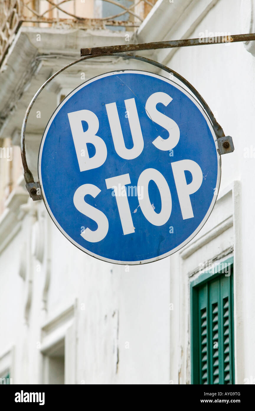 Bus stop sign in malta hi-res stock photography and images - Alamy