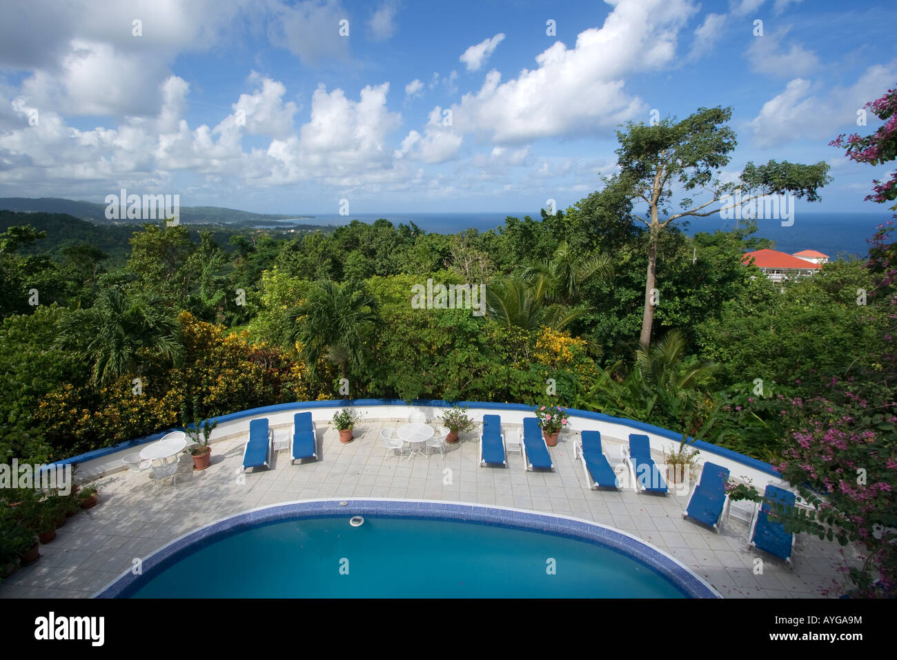 Jamaica Port Antonio Mockingbird Hill Hotel Pool Stock Photo - Alamy