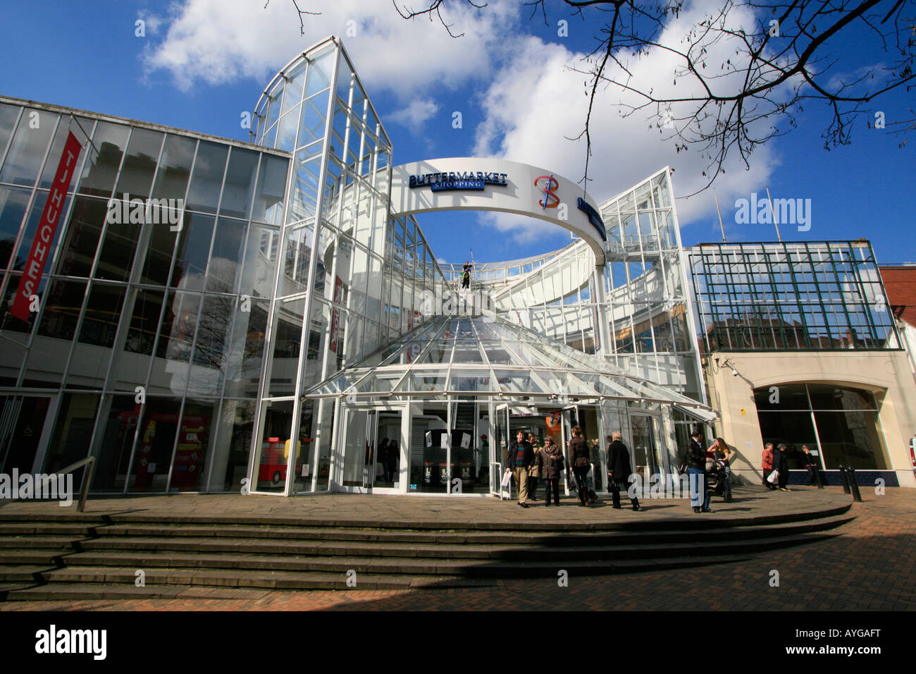 Ipswich town centre shopping county town of suffolk east anglia england ...