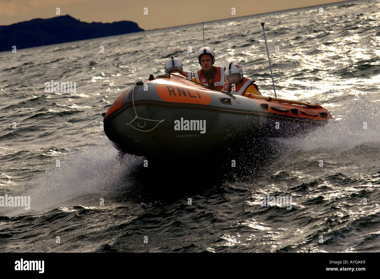 An RNLI rib in action off the north devon coast Stock Photo - Alamy