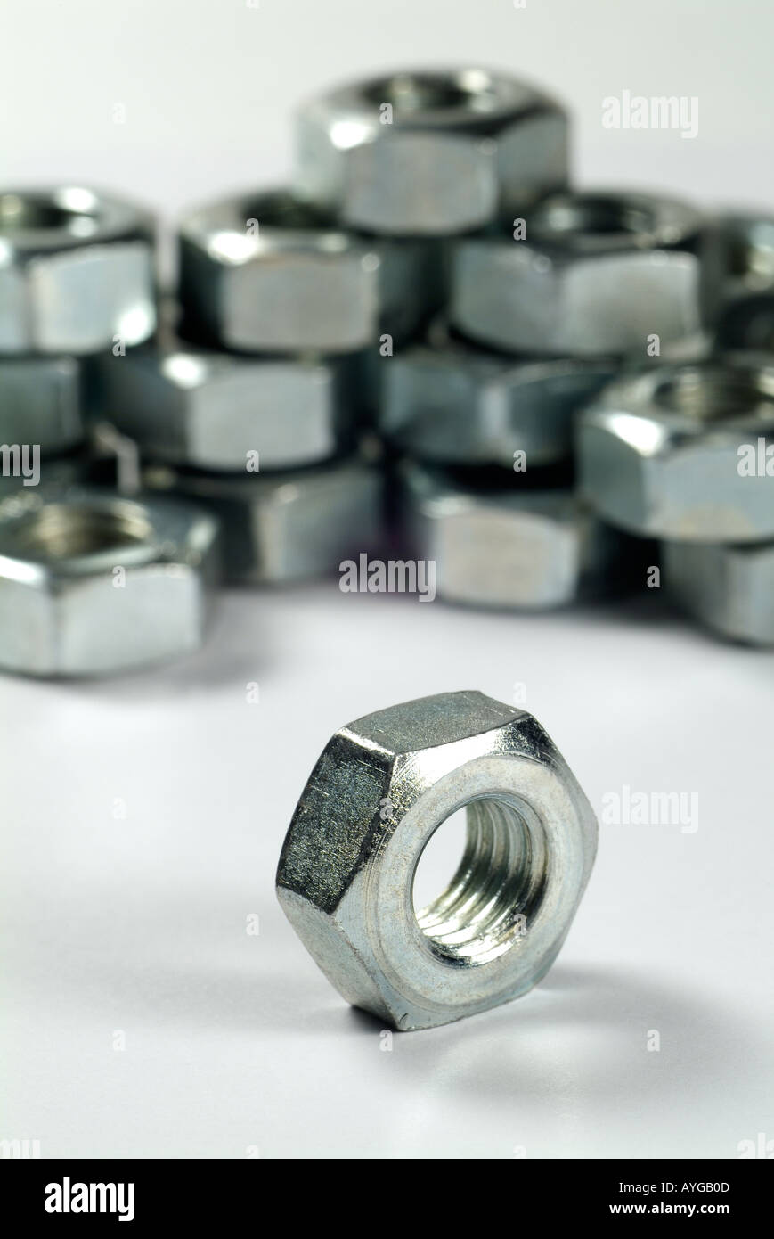 Metal Nuts, Close Up Stock Photo - Alamy