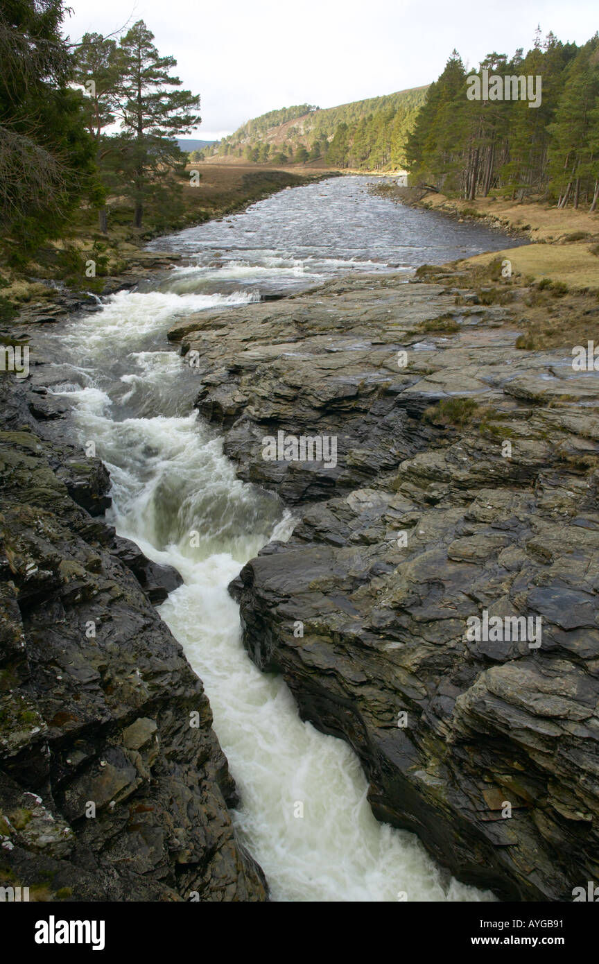River Dee and waterfall at Linn of Dee Scottish Highlands Perthshire ...