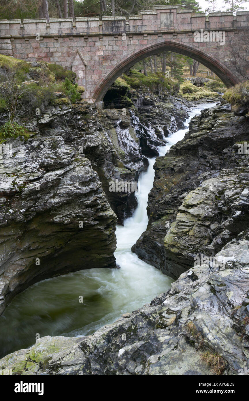 River Dee and waterfall at Linn of Dee Scottish Highlands Perthshire ...