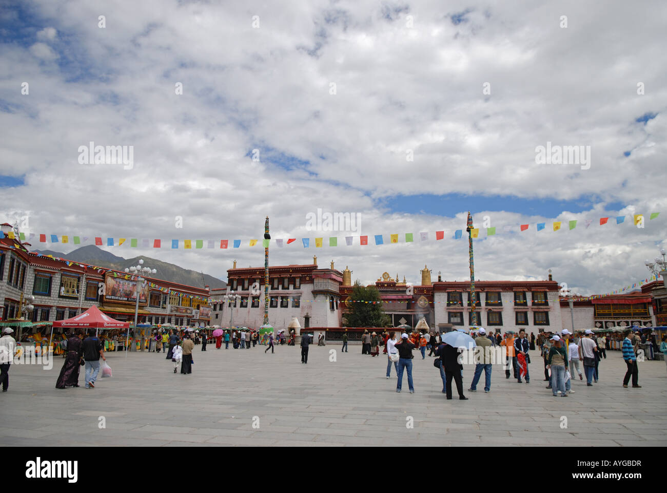 Pilgrim in front of the Jokhang Temple in Lhasa, Tibet Stock Photo - Alamy