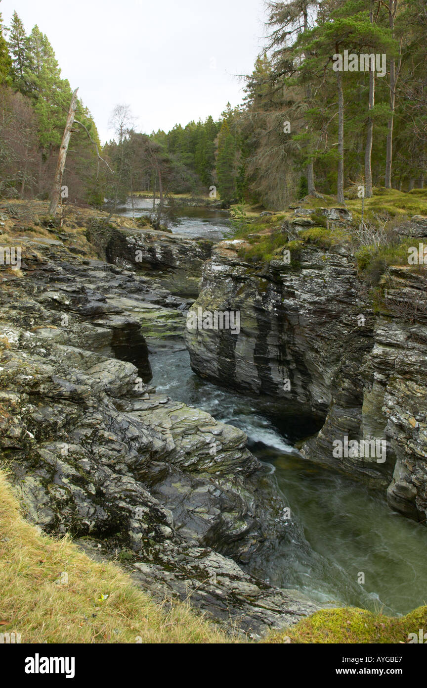River Dee and waterfall at Linn of Dee Scottish Highlands Perthshire ...