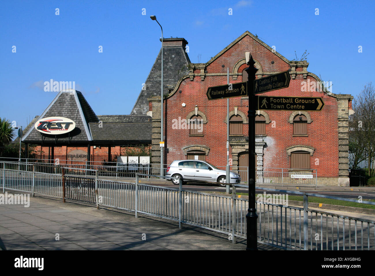 ipswich signpost town centre county town of suffolk east anglia england ...
