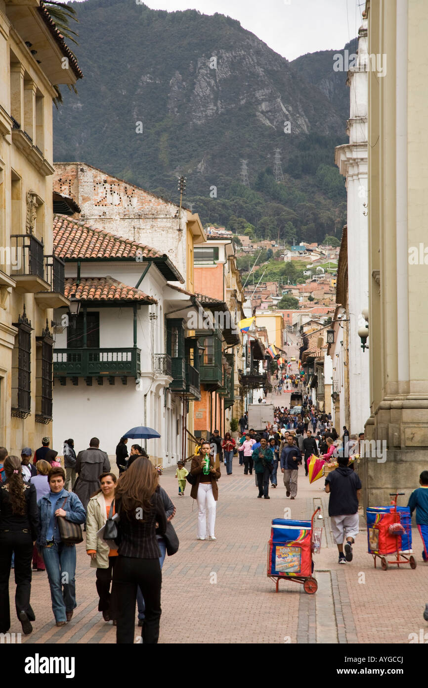 Bogota streets, the Candelaria Stock Photo - Alamy