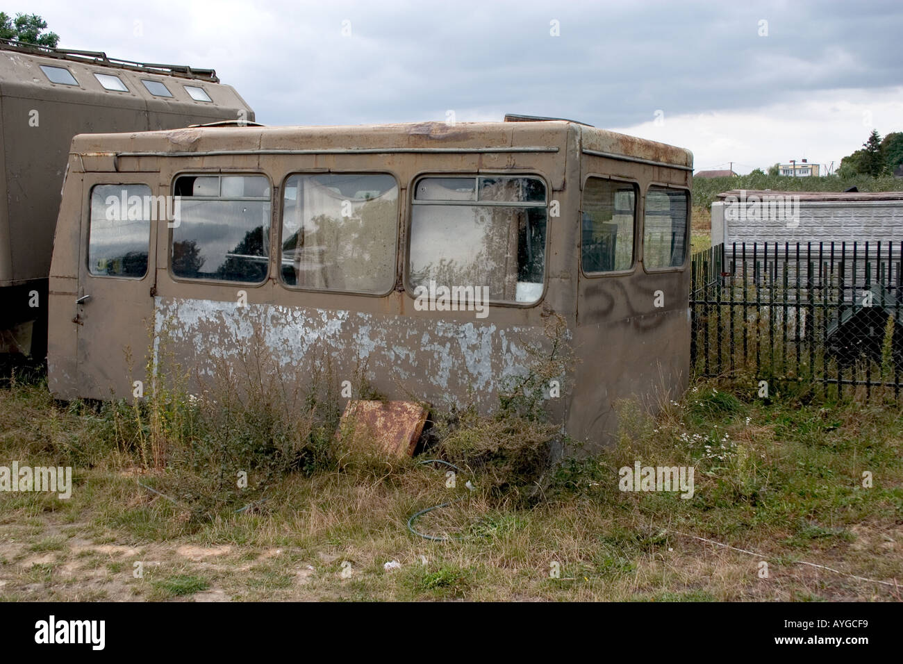 Military soldiers trailer on exhibit at site of mock military mess hall ...