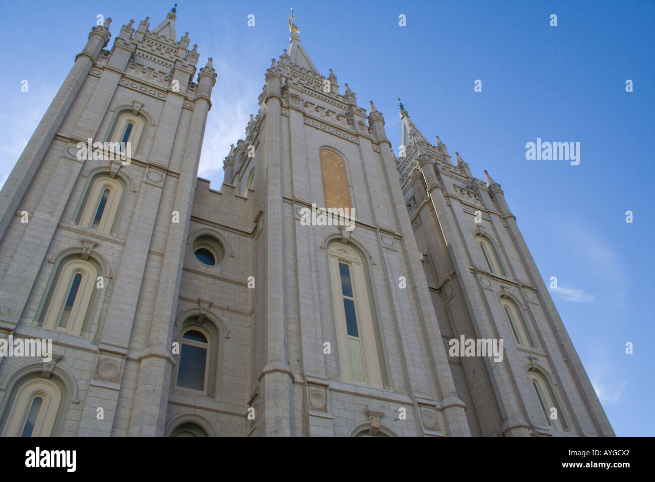 Mormon Temple with Golden Statue of Angel Maroni Temple Square Salt ...
