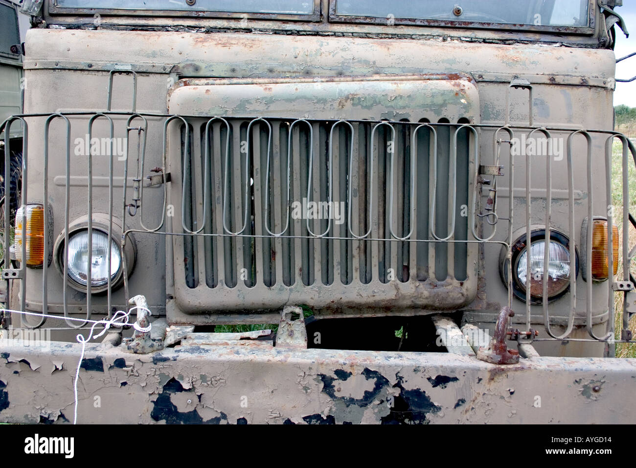 Full grill on military truck at site of a mock military mess hall where ...