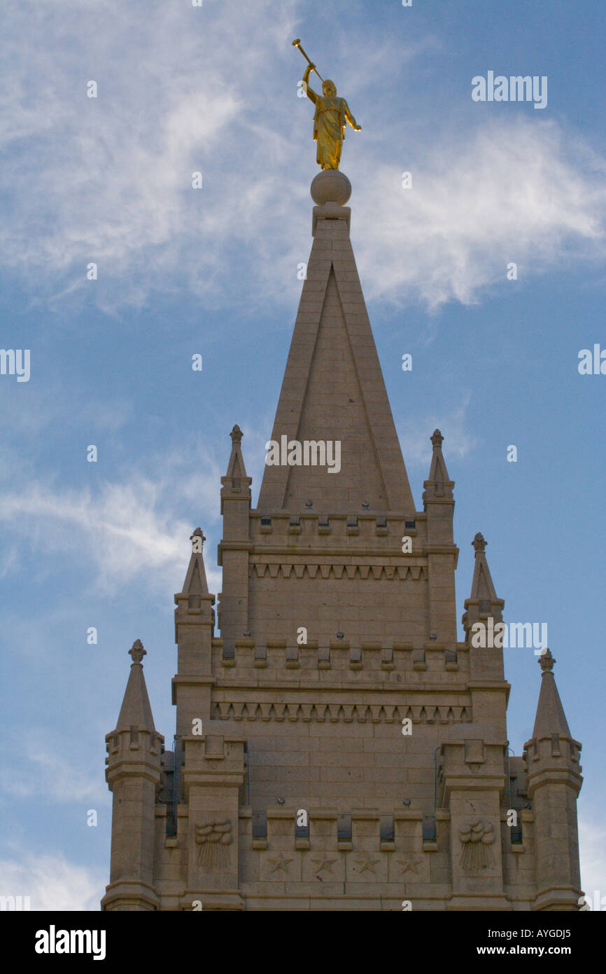 Mormon Temple with Golden Statue of Angel Maroni Temple Square Salt ...